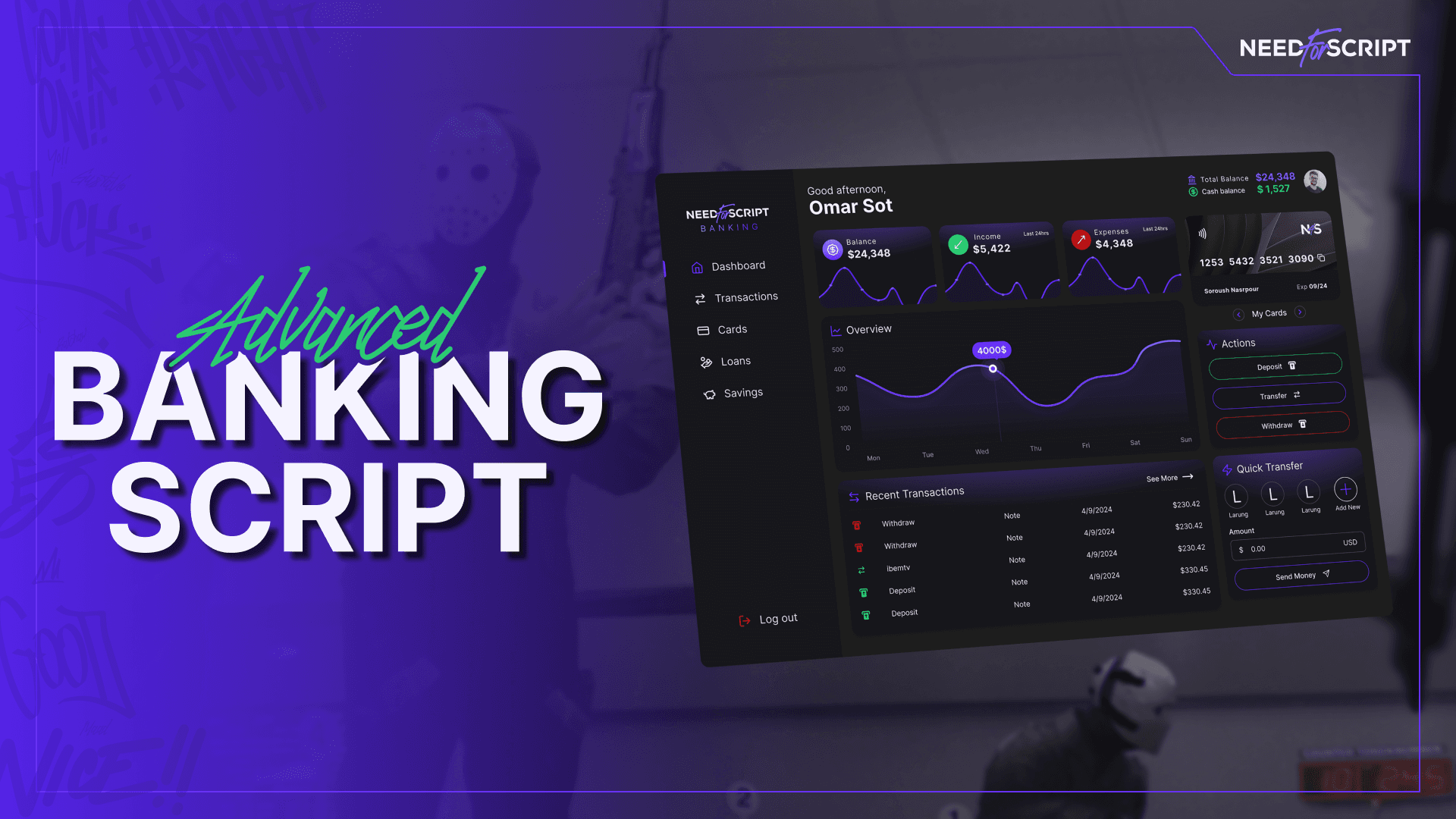 FiveM Banking Script | ESX QBCore QBox OXCore | Loans Tax Credit Cards