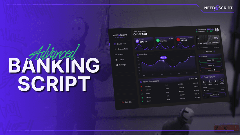 FiveM Banking Script | ESX QBCore QBox OXCore | Loans Tax Credit Cards