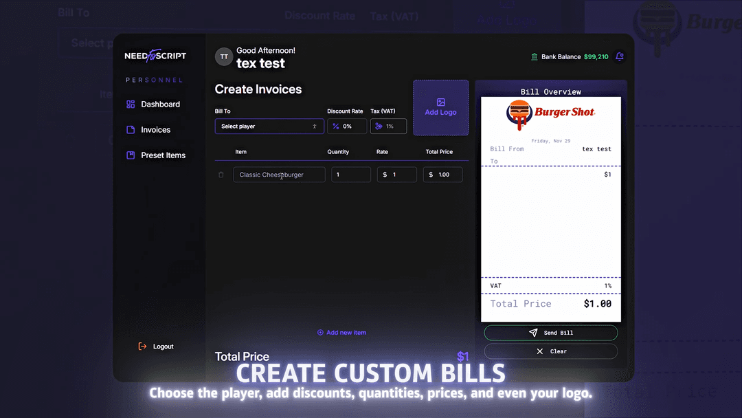 FiveM Billing Script Open Source | Invoice System | ESX QBCore QBox OXCore