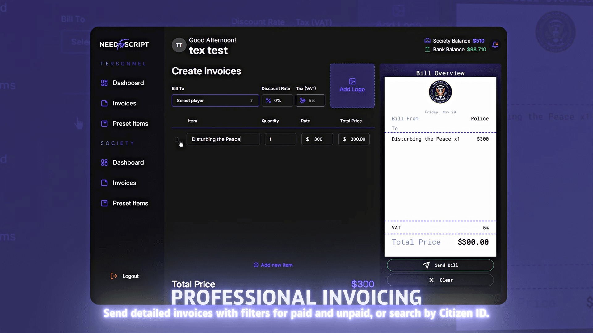 FiveM Billing Script Open Source | Invoice System | ESX QBCore QBox OXCore