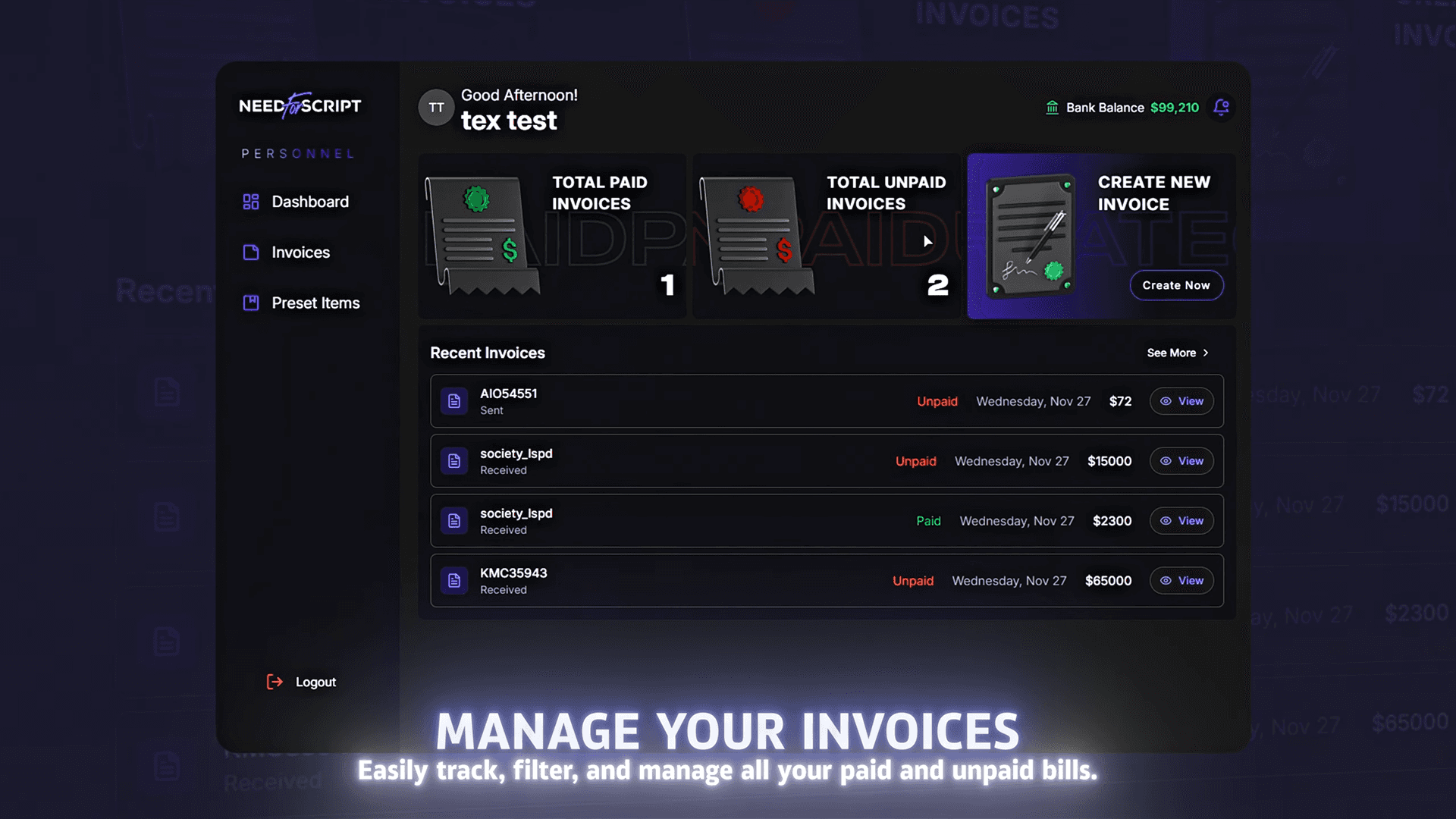 FiveM Billing Script | Invoice System for ESX QBCore QBox OXCore Servers