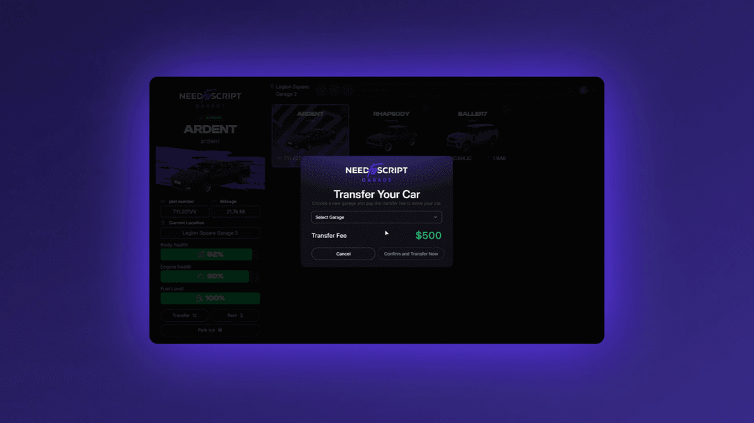 FiveM Garage Script | Police Garage | ESX QBCore QBox OXCore | Vehicle Storage