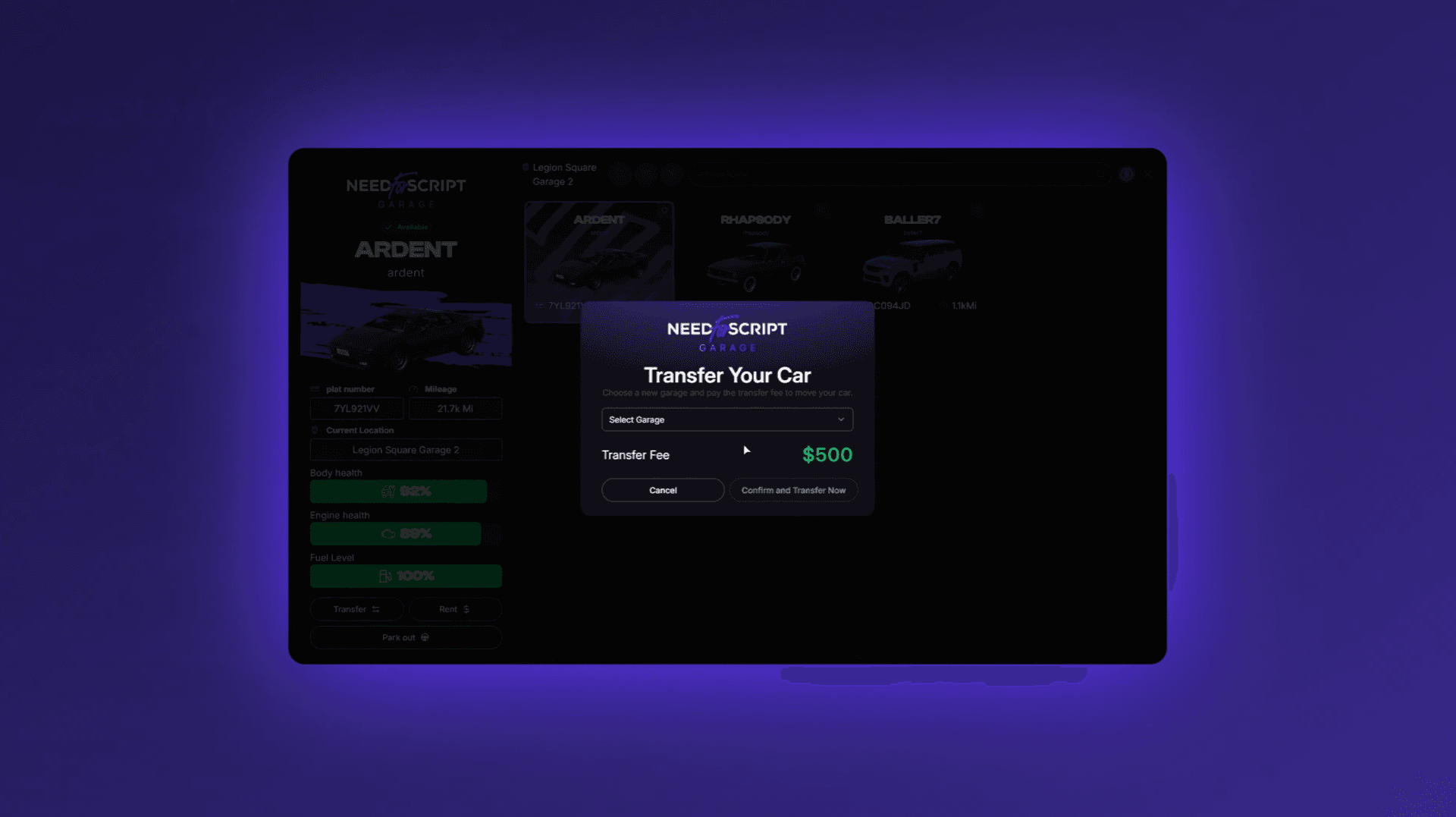 FiveM Garage Script | Police Garage | ESX QBCore QBox OXCore | Vehicle ...