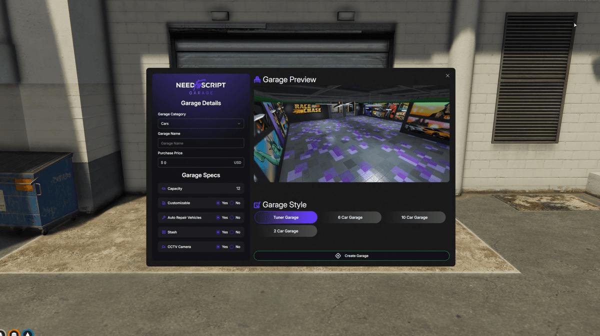 FiveM Garage Script | Police Garage | ESX QBCore QBox OXCore | Vehicle ...