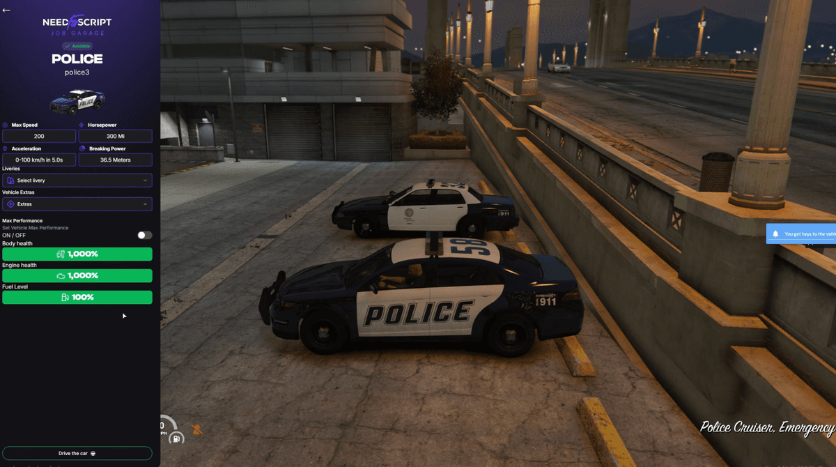 FiveM Garage Script Open Source | Police Garage | ESX QBCore QBox OXCore
