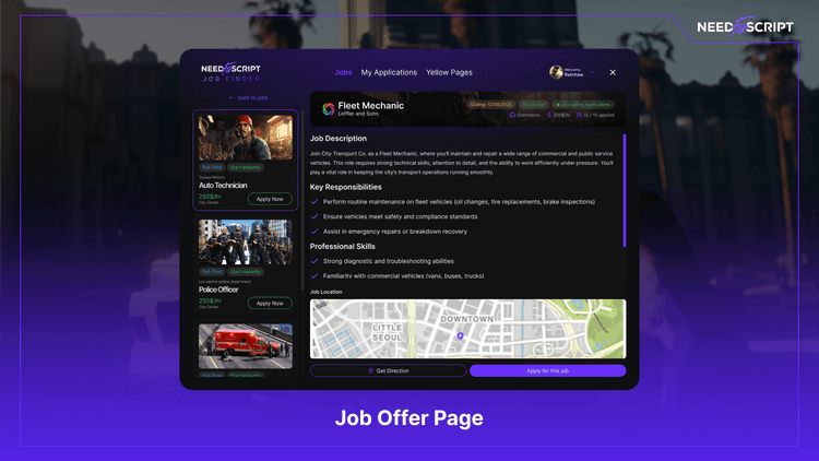 FiveM Jobs Script | Job Management + Yellow Pages | ESX QBCore QBox