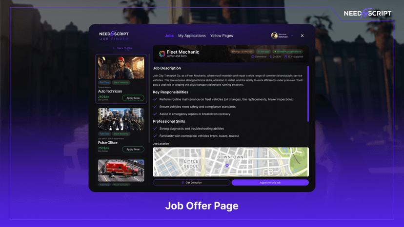 FiveM Jobs Script | Job Management + Yellow Pages | ESX QBCore QBox